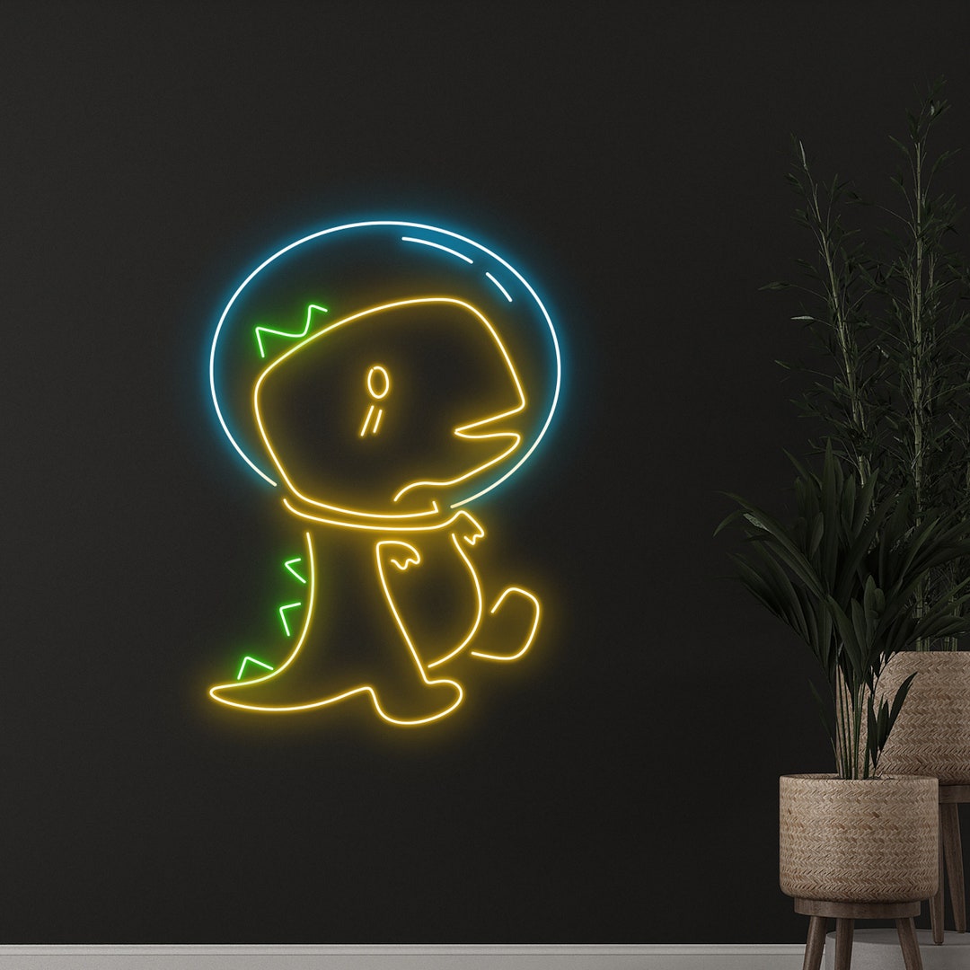 Dinosaur Astronaut Led Sign, Astronaut Dinosaur Neon Sign, Dinosaur ...