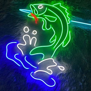 Fishing Led Sign, Fishing Neon Sign, Wall Decor, Go Fishing Neon Lights ...