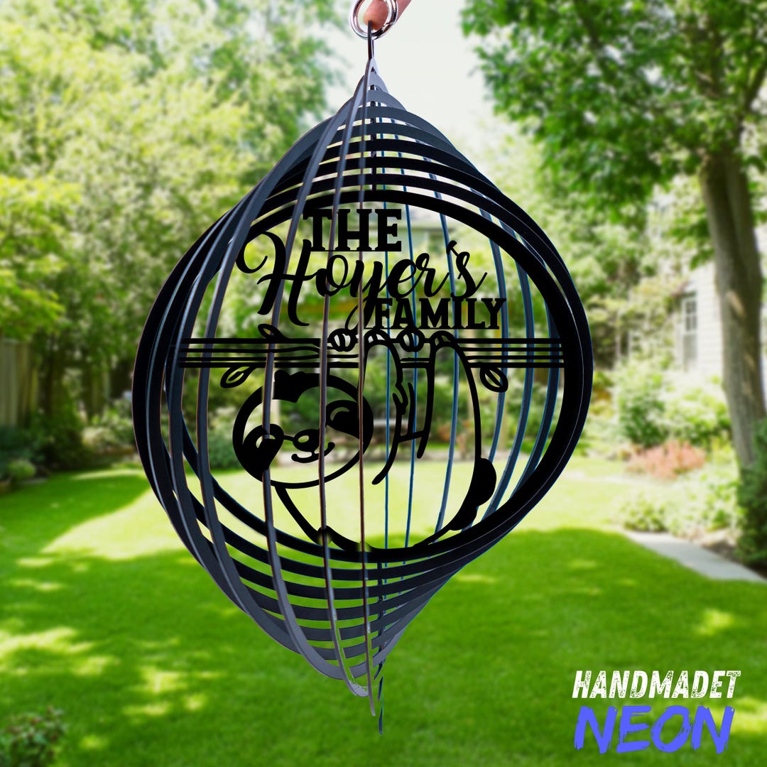 Custom Sloth Wind Spinner, 3D Kinetic Garden Decor, Yard Art Sculpture ...