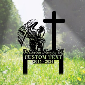 Custom Outdoor Veteran Fallen Soldier Memorial Stake - Personalized US ...