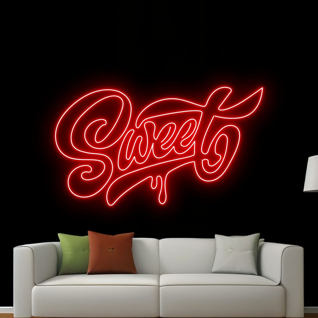 Sweet Neon Sign, Sweet Dripping Led Light, Custom Quote Text Neon Light ...