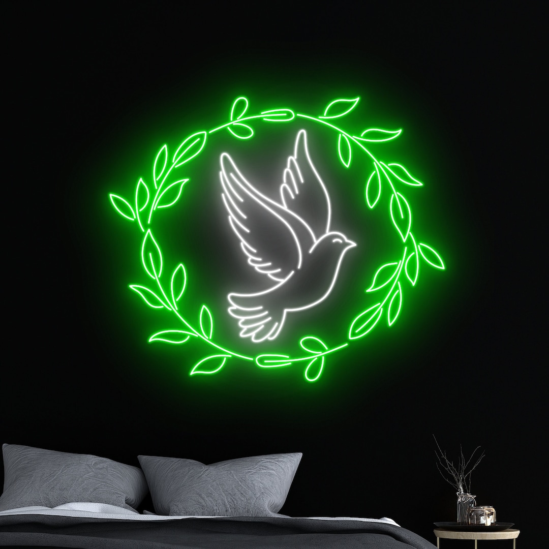 Dove Neon Sign, Flying Pigeon LED Light, Peace Bird Neon Light, Freedom ...