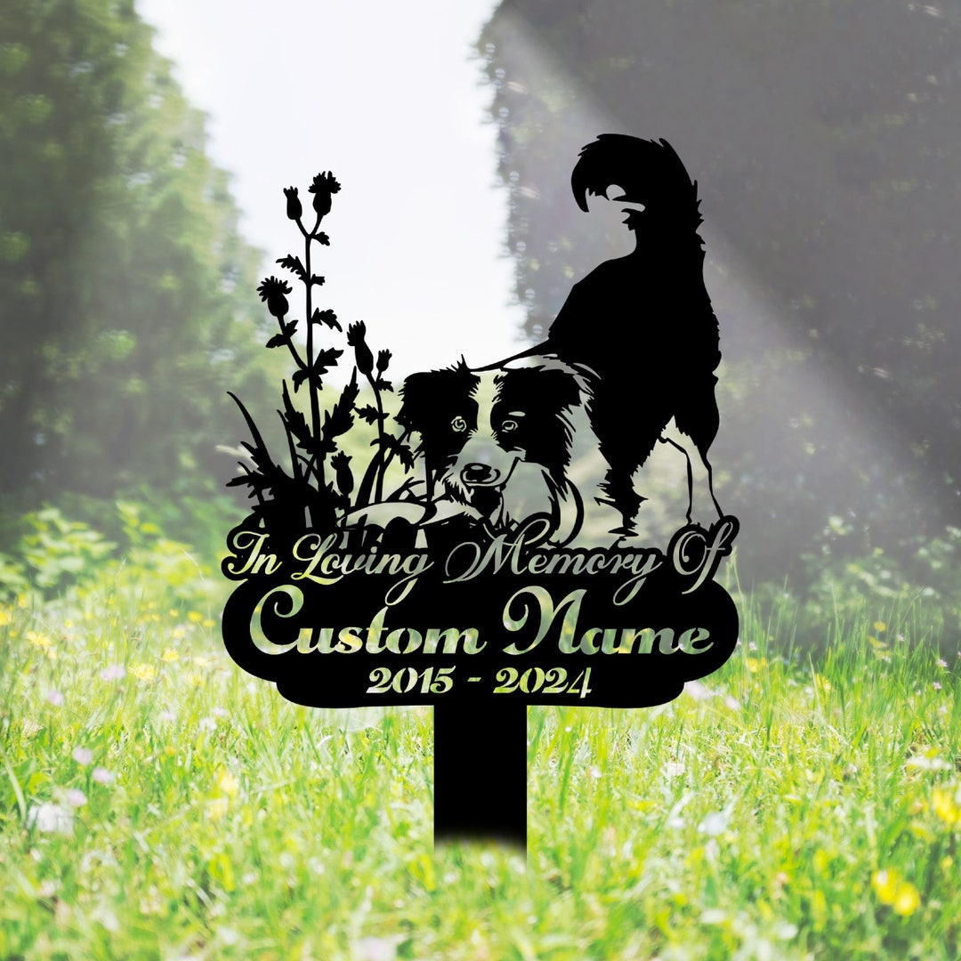 Custom Border Collie Memorial Stake Metal Sign - Personalized Border ...