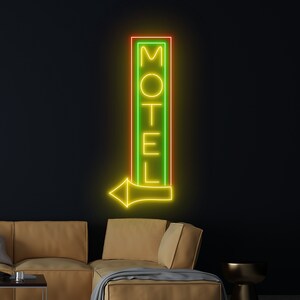 Motel Led Neon Sign, Motel Led Light Sign, Man Cave Neon Sign, Arrow ...