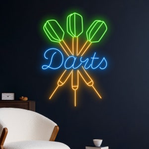 Dart Game Neon Sign, Wall Decor, Dart Neon Sign, Custom Neon Sign ...