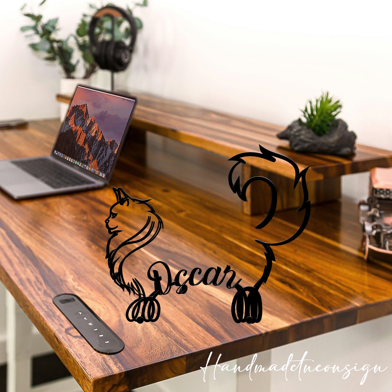Custom Maine Coon Cat Metal Desk, Maine Coon Cat Minimalist Metal Table ...