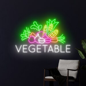 Vegetable Neon Light, Healthy Food Neon Sign, Vegetarian Led Light ...