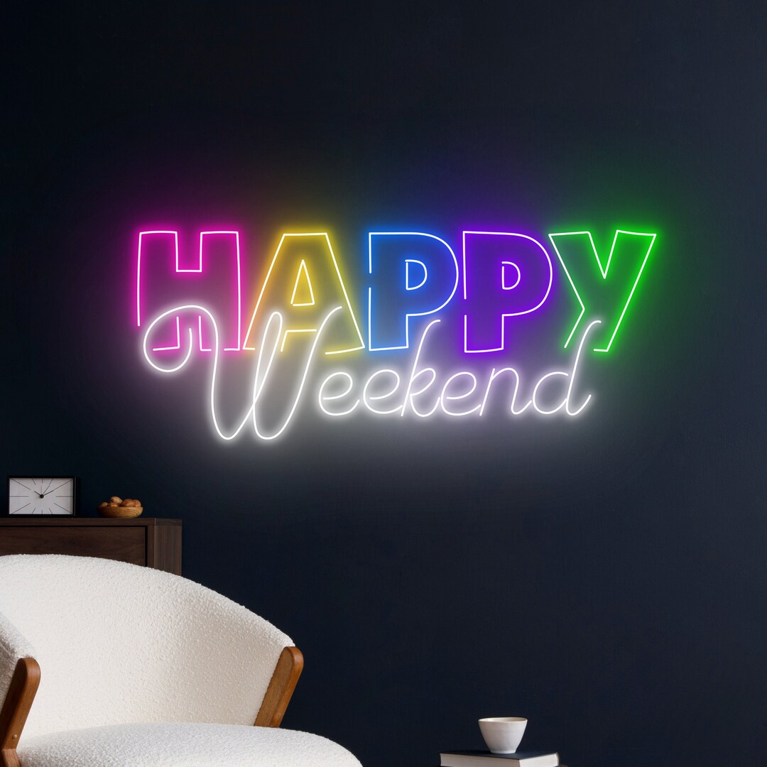 Happy Weekend Neon Sign, Happy Weekend Neon Light, Quote Led Light ...
