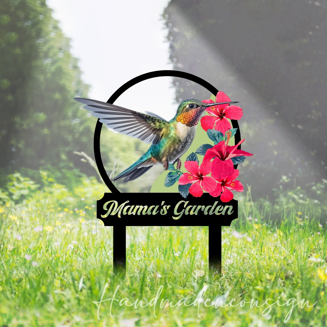 Custom Hummingbird Stake Sign, Hummingbird Garden Metal Stakes, Bird ...