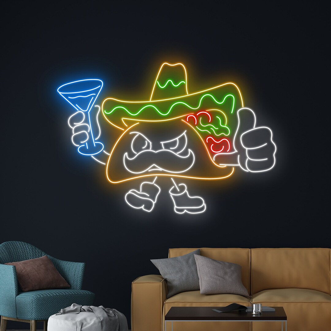 Taco Neon Sign, Mexico Tacos LED Sign, Mexican Taco Neon Light ...