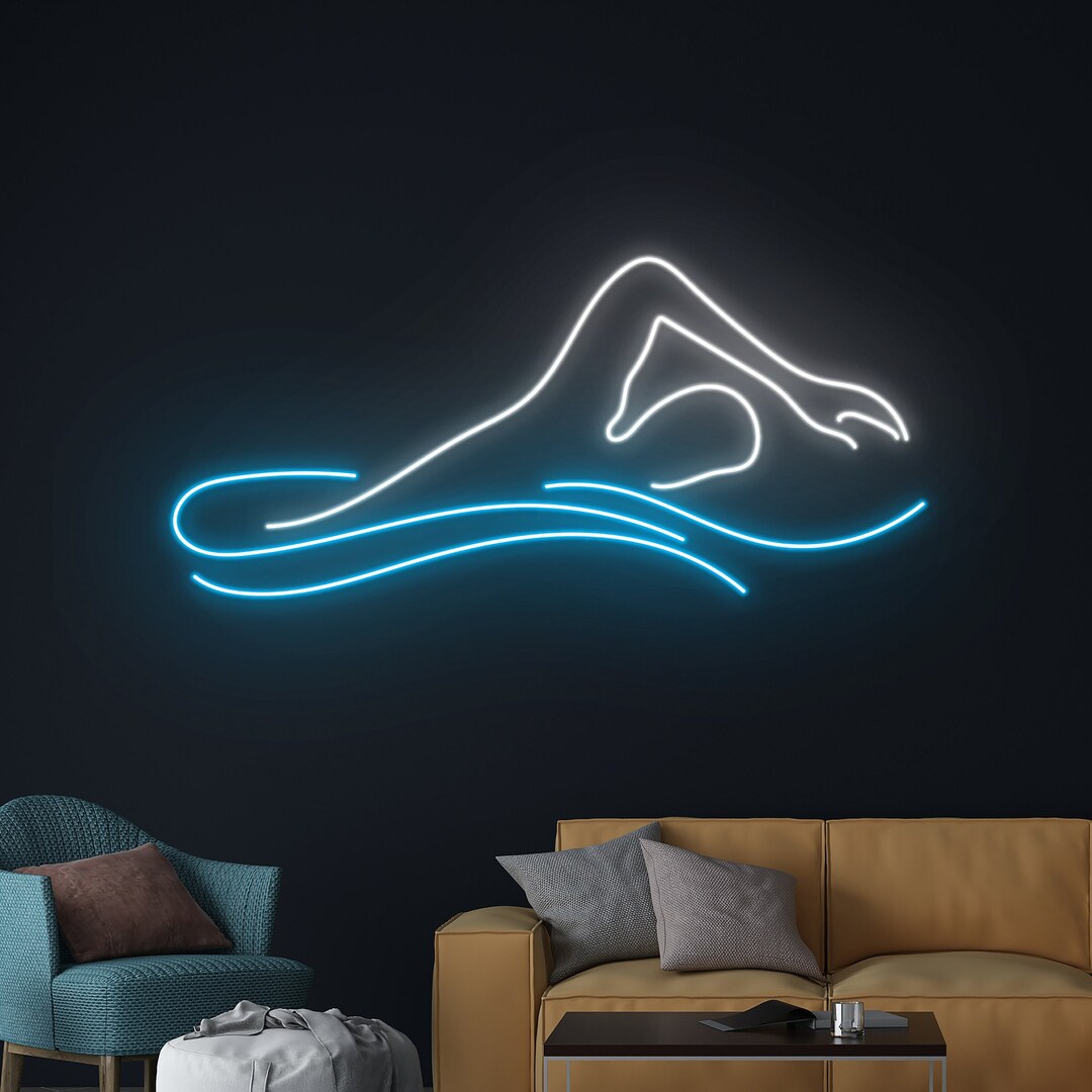 Swimming Neon Sign, Swimmer Neon Light, Swim Led Light, Sport Led Sign ...