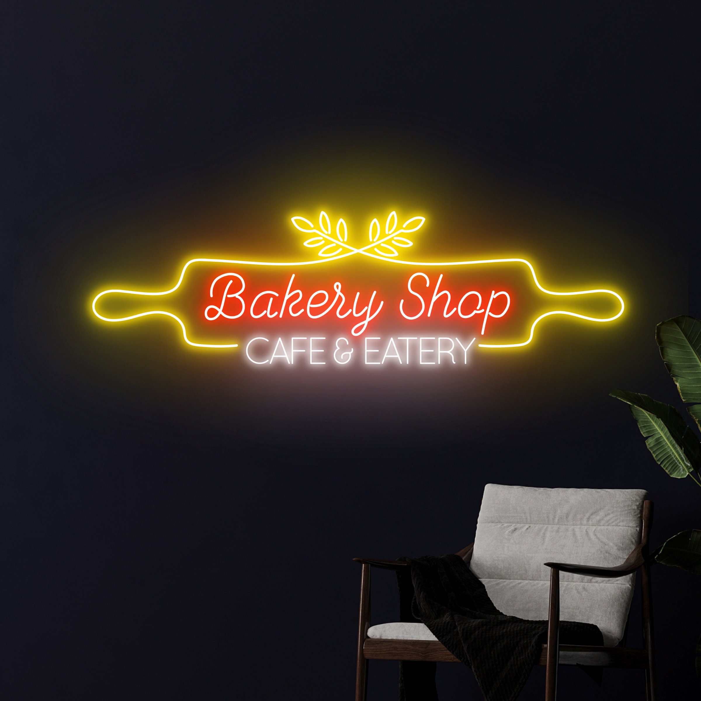Bakery Shop Cafe and Eatery Neon Sign, Open Bakery Led Light, Bakery ...