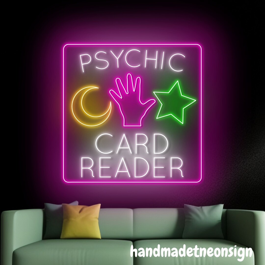 Psychic Card Reader Open Neon Sign, Psychic Card Led Sign, Psychic Neon ...
