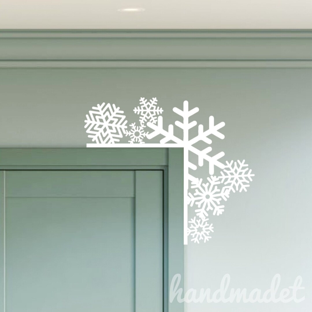Personalized Snowflakes Door Corner Sign, Snowflake Metal Door Topper ...