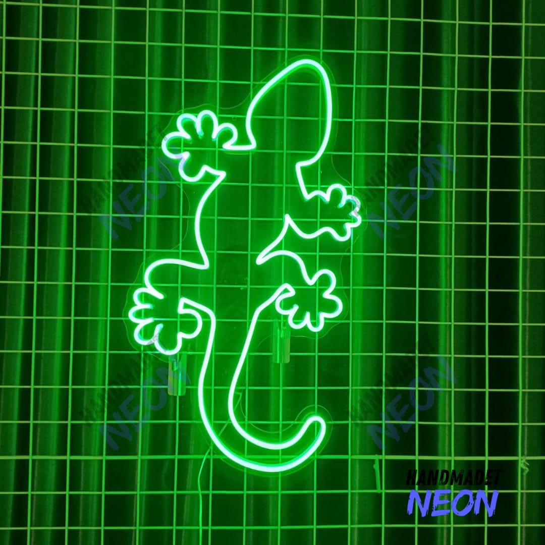 Custom Gecko Neon Sign, Lizard LED Light, Personalized Reptile LED Sign ...