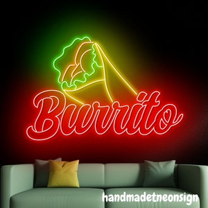 Burrito Neon Sign, Burrito Led Sign, Mexico Burrito Led Light, Burritos ...