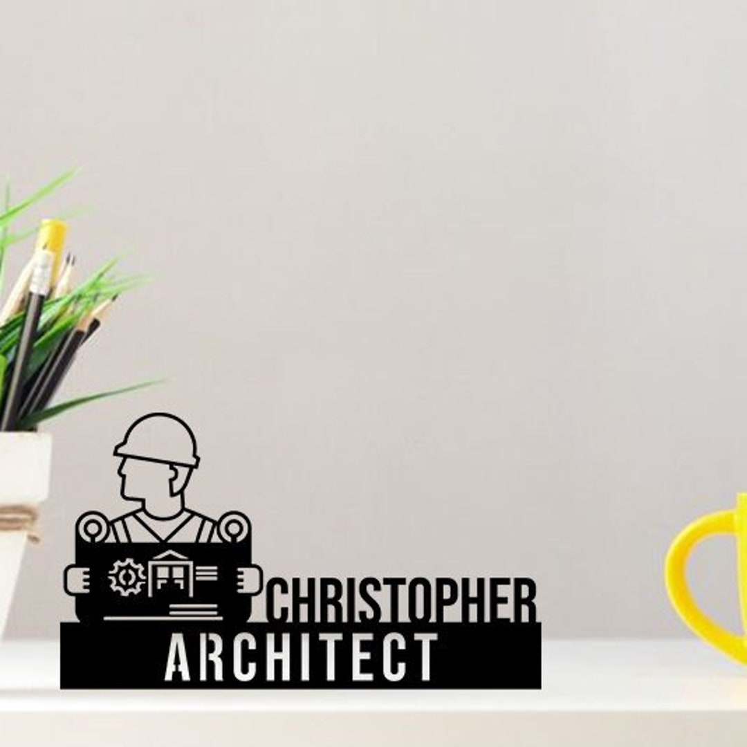 Custom Architect Desk Name Plate, Architect Metal Nameplate for Desk ...