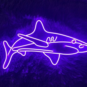 Shark Neon Sign, Shark Led Sign, Led Light, Custom Neon Sign, Home ...