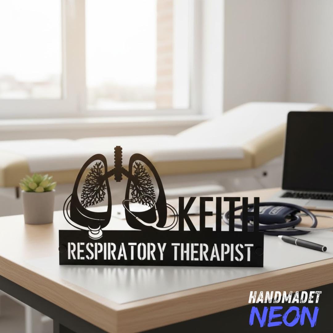 Custom Respiratory Therapist Desk Name Plate, Therapist Metal Nameplate ...