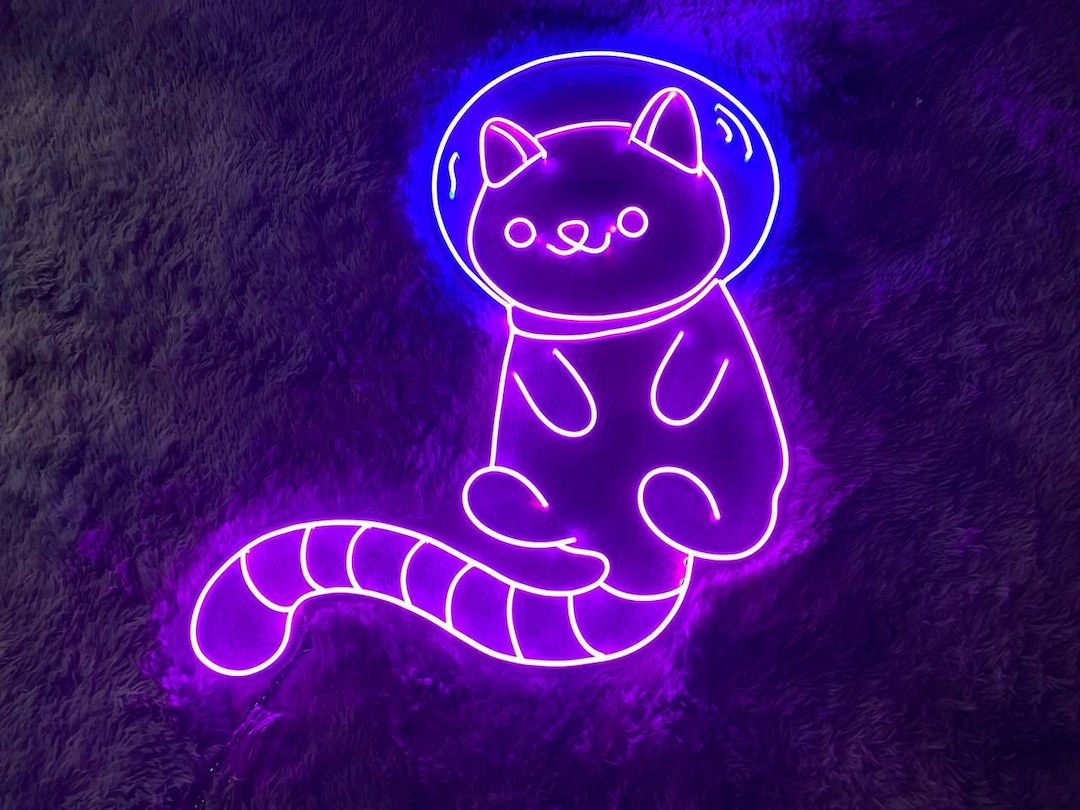 Astronaut Cat Neon Sign, Astronaut Cat Led Sign, Cat Led Sign, Custom ...