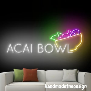 Acai Bowl Neon Sign, Acai Bowl Led Sign, Acai Bowl Fruit Neon Light ...