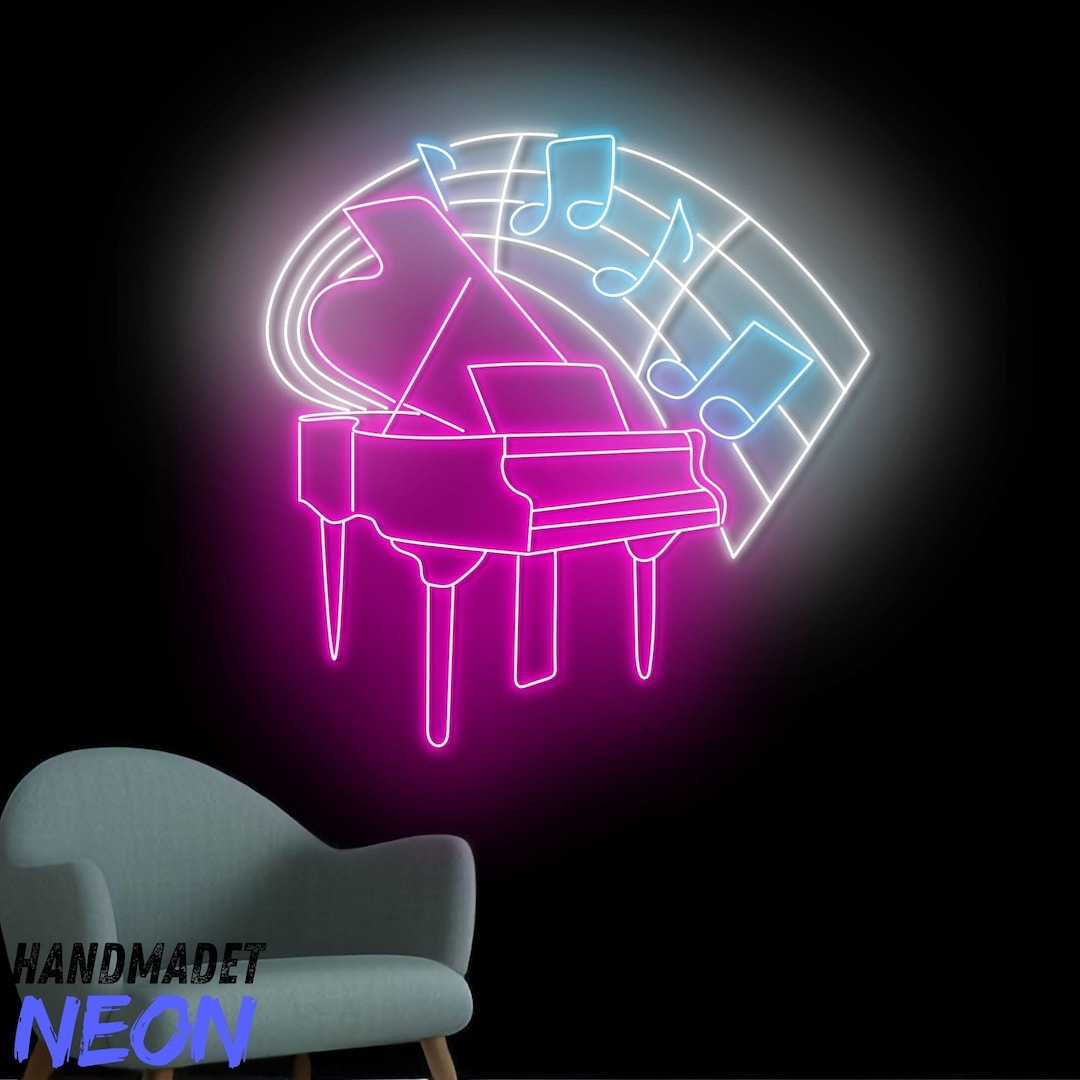 Piano Neon Sign, Music Note Led Sign, Music Piano Led Light, Pianist ...