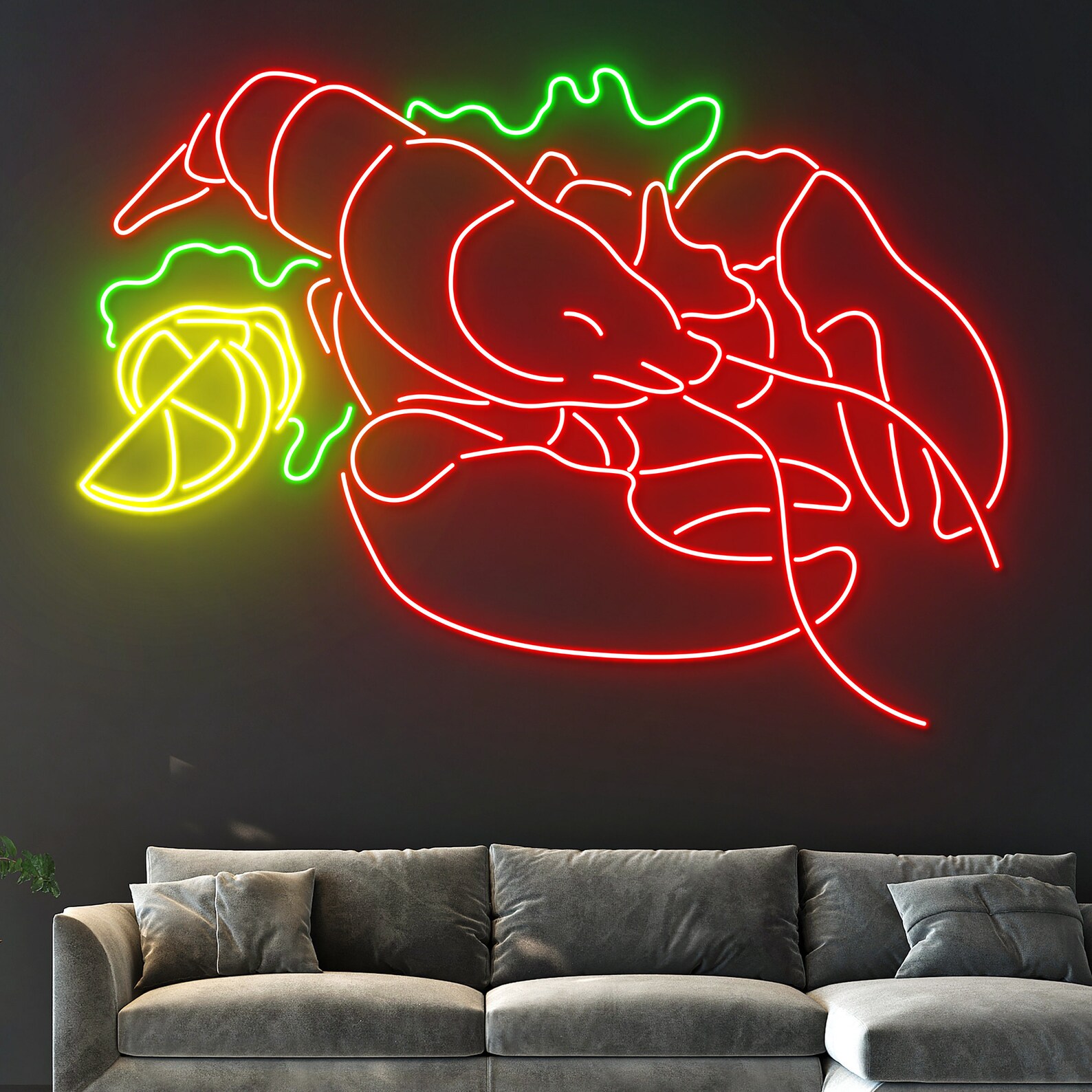 Lobster Open Neon Sign, Open Lobster Led Sign, Lobster Led Light ...