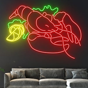 Lobster Open Neon Sign, Open Lobster Led Sign, Lobster Led Light ...