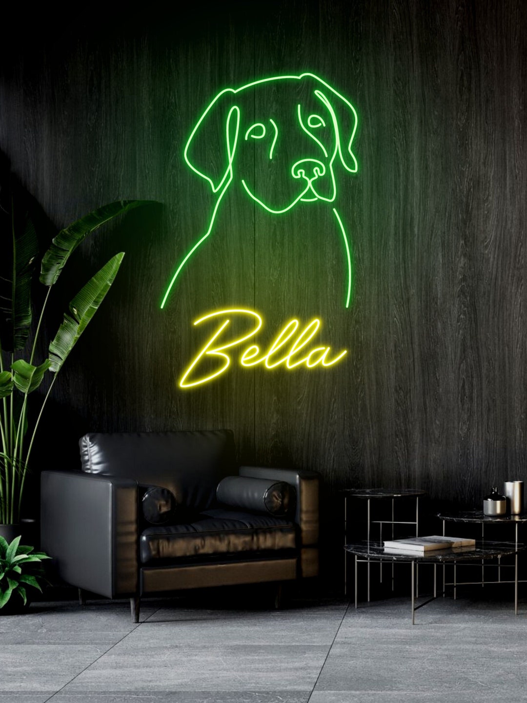 Custom Dog Name Neon Sign, Labrador Retriever Neon Sign, Custom Dog Pet ...