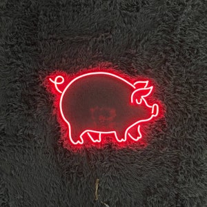 Cute Pig Led Sign, Pig Neon Sign, Wall Decor, Pig Led Light, Custom ...