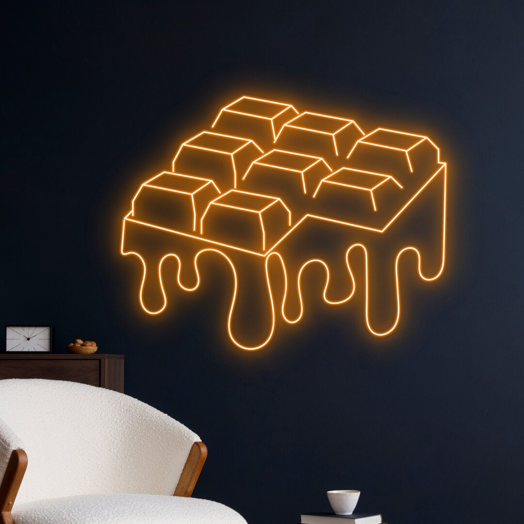 Dripping Chocolate Led Sign, Chocolate Neon Light, Chocolate Bar Neon ...