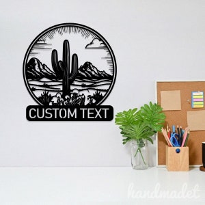 Custom Desert Metal Wall Art LED Light, Desert Metal Light, Nature View ...