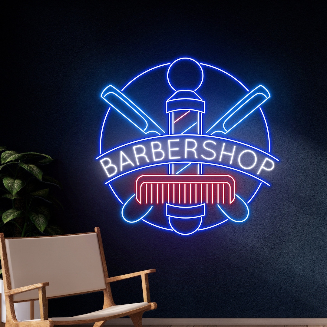 Custom Barber Shop Led Sign, Barber Shop Neon Sign, Barber Led Light ...