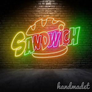 Sandwich Neon Sign, Sandwich Led Sign, Sandwiches Neon Light ...
