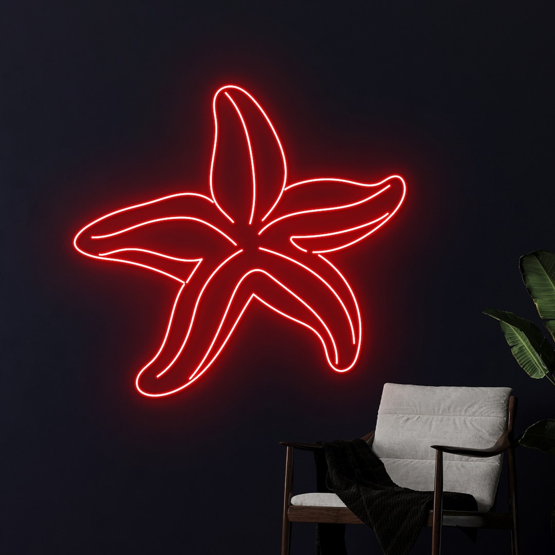 Starfish Neon Sign, Sea Star Led Sign, Star Fish Neon Light, Marine ...