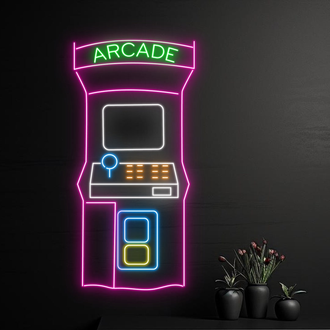Arcade Neon Sign, Game Machine Led Sign, Retro Game Machine Led Light ...