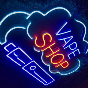 Vape Shop Neon Sign | Smoke Shop LED Decor | Bar Pub Party Man Cave ...