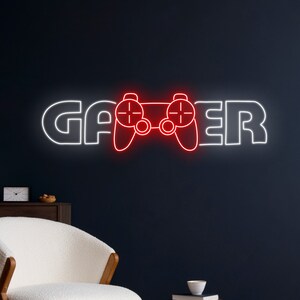 Gamer Neon Sign, Game Controller Led Sign, Game Player Led Light ...