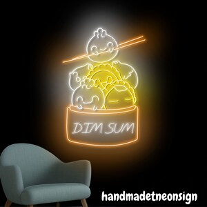 Dim Sum Neon Sign, Cute Dim Sum Led Sign, Dim Sum Led Light, Chinese ...