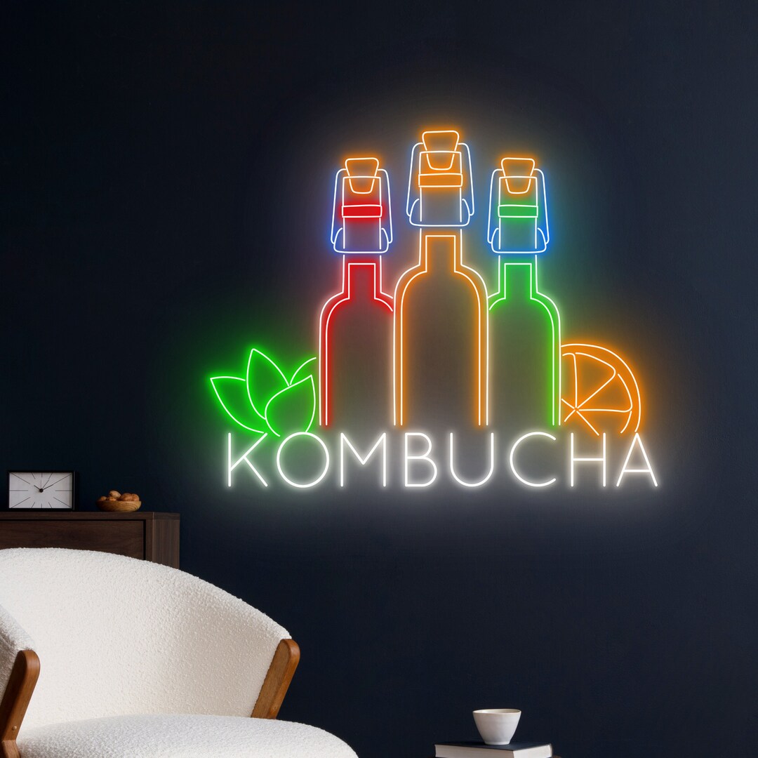 Kombucha Neon Sign, Kombucha LED Light, Kombucha Cocktail Neon Light ...