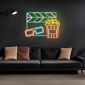 Cinema Neon Sign / Movie Led Light / Custom Neon Sign / Movie Time Led ...