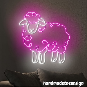 Sheep Neon Sign, Sheep Led Sign, Sheep Animal Neon Light, Animal Lover ...