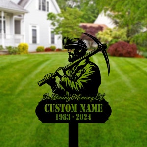 Custom Outdoor Coal Miner Metal Sign With Stakes - Personalized Coal ...