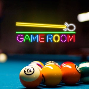 Game Room Led Sign, Game Room Led Sign, Billiard Neon Sign , Gameroom ...
