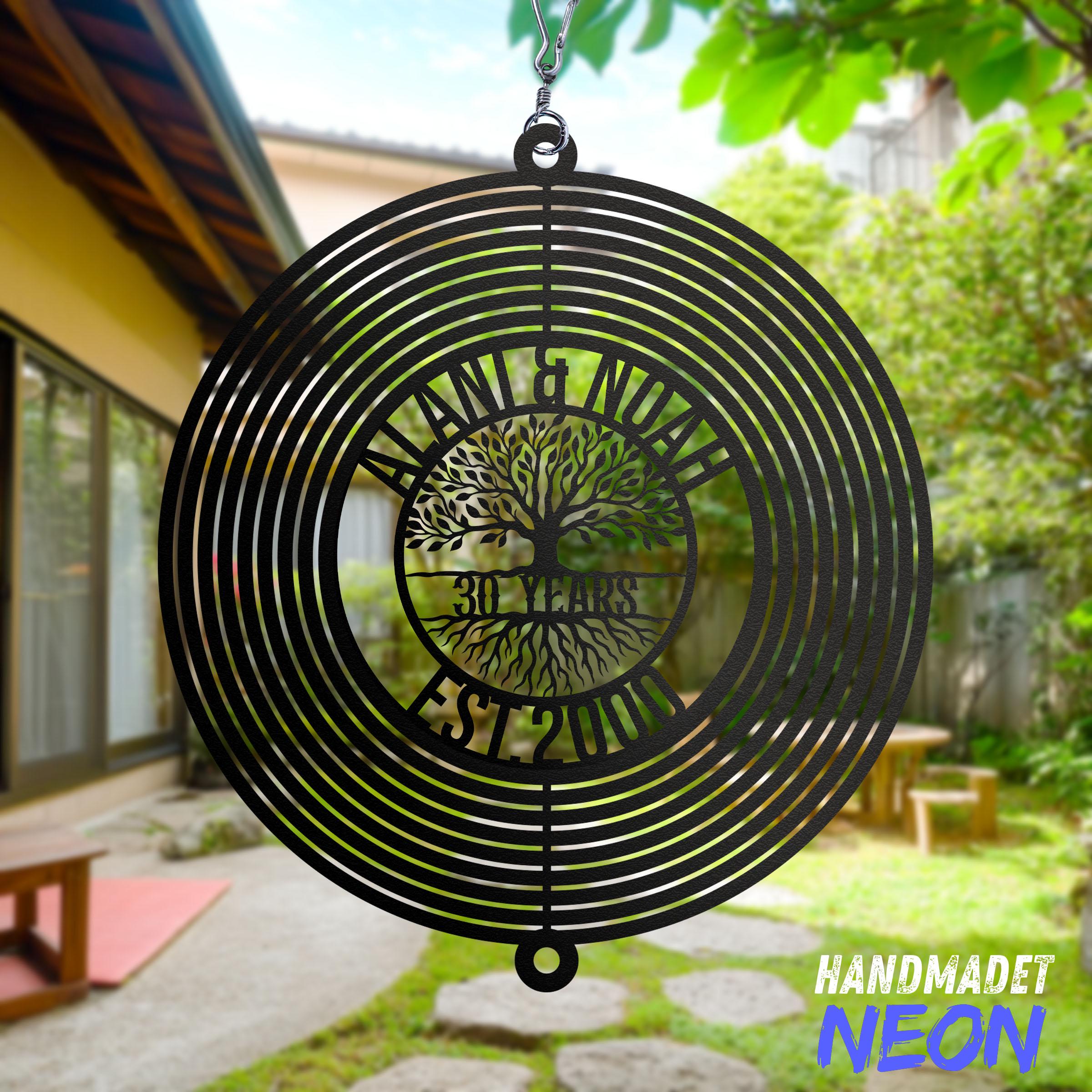 Personalized 30th Anniversary Wind Spinner - Custom Couple Name Metal ...