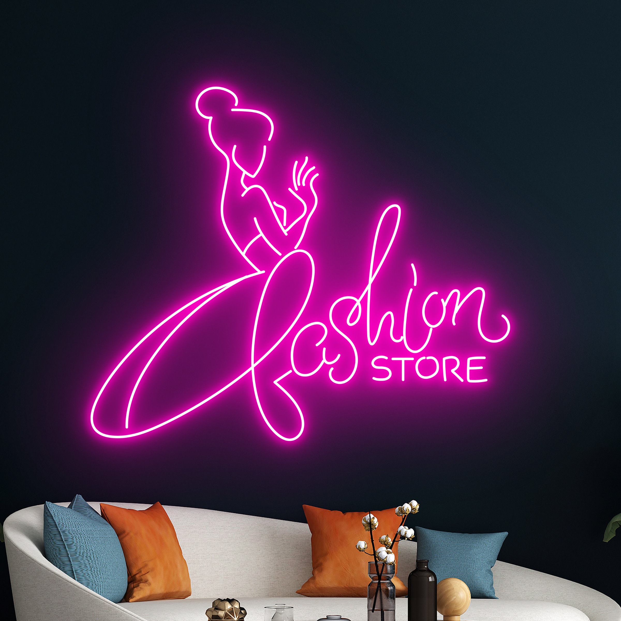 Fashion Store Clothes Hangers Led Sign, Wardrobe Hanger Neon Sign ...