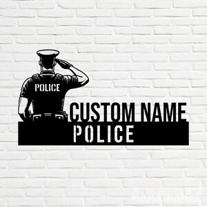 Custom Police Metal Desk Name Plate, Policeman Metal Job Name Plate ...