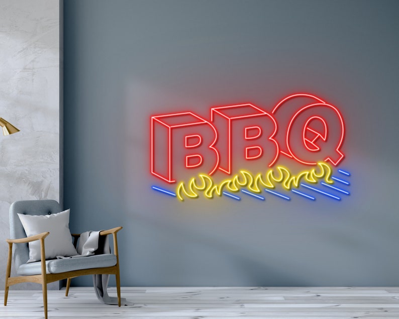 BBQ Party Neon Sign, Grilled Party Neon Sign, Custom Neon, Sign for Bar ...