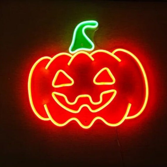 Pumpkin Led Sign Pumpkin Led Sign Wall Decor Halloween Neon - Etsy