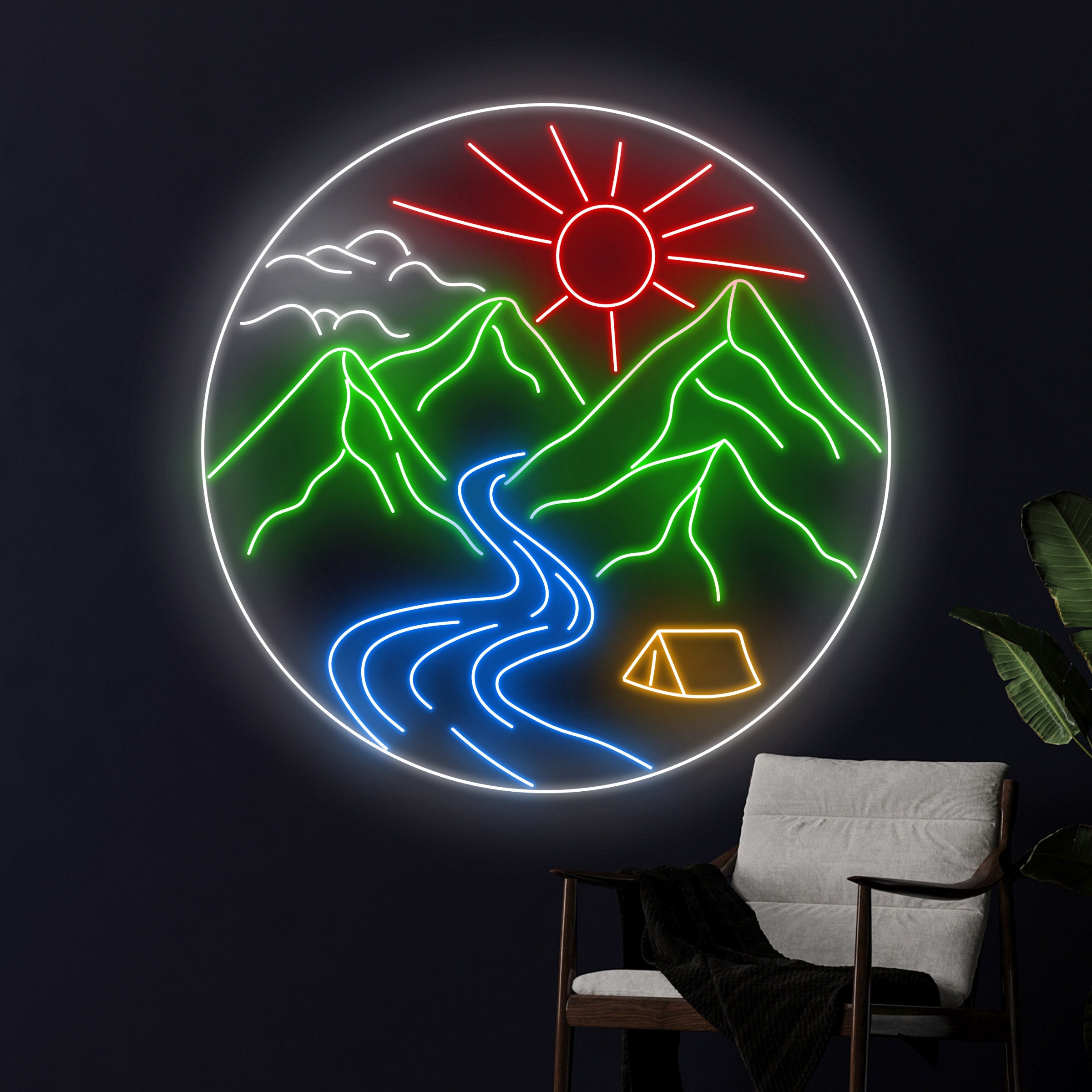 Sun Ocean Waves Neon Sign, Beach Led Sign, Holiday Led Light, Tropical ...
